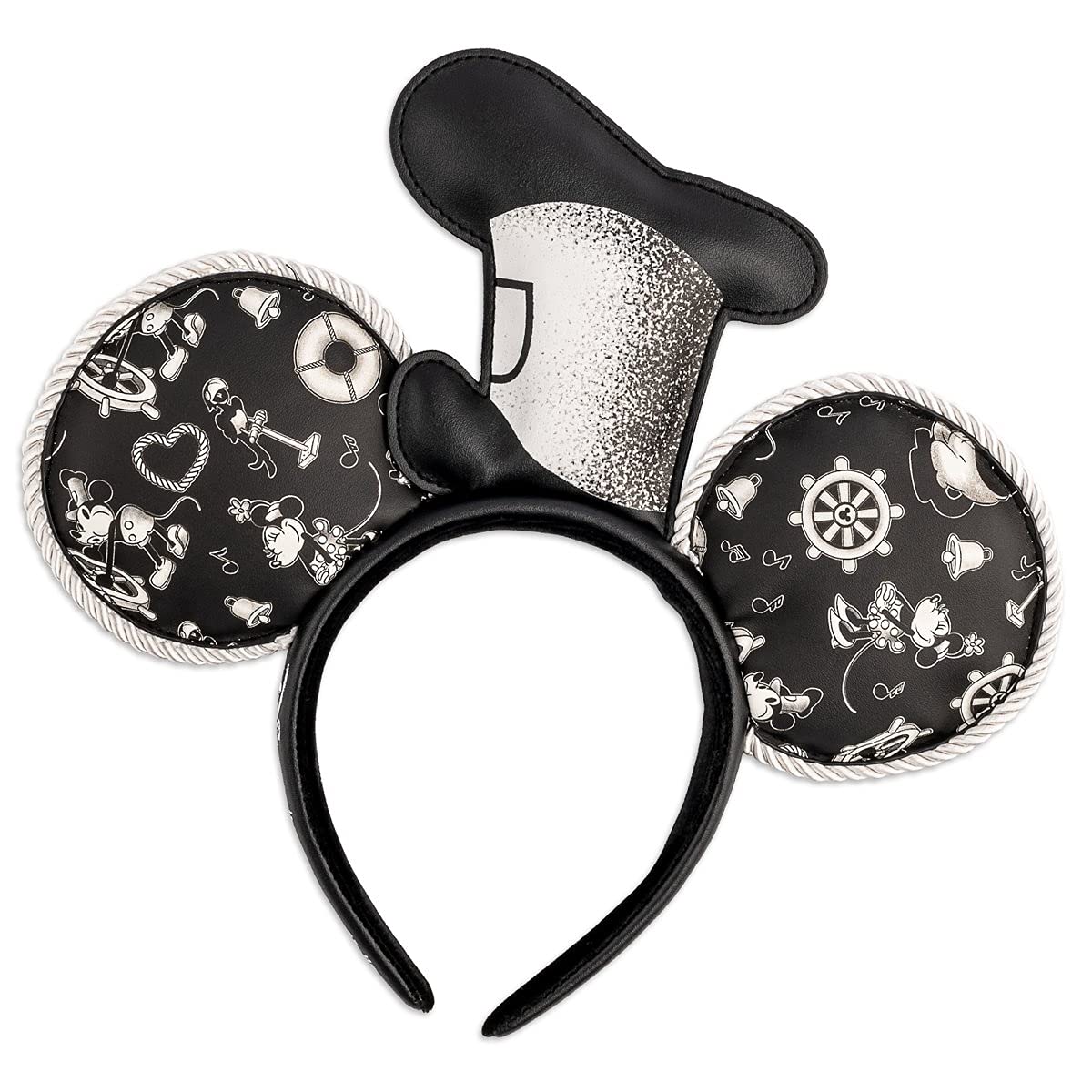 Loungefly x Disney Mickey Mouse Steamboat Willie Applique Hat Rope Piping Headband