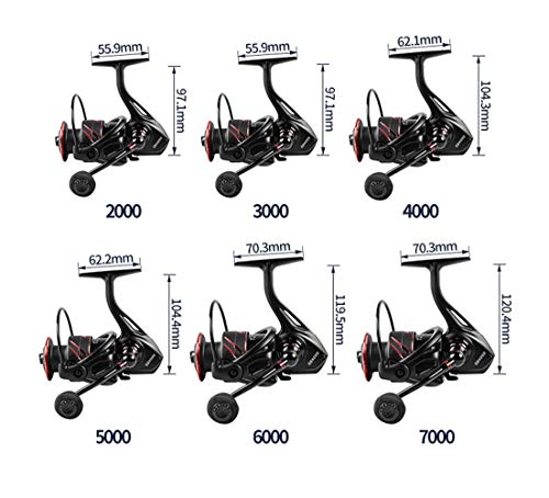 LLJPYX7L Light Fishing Reel, Item Solid Material, not Easy to Break, 13 Stainless Steel Bearings, high Power Smooth Fishing Reel (Color : 6000)