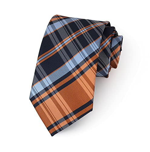 Men's Necktie Classic Plaid Check Silk Tie Jacquard Woven Business Formal Party Suit Necktie