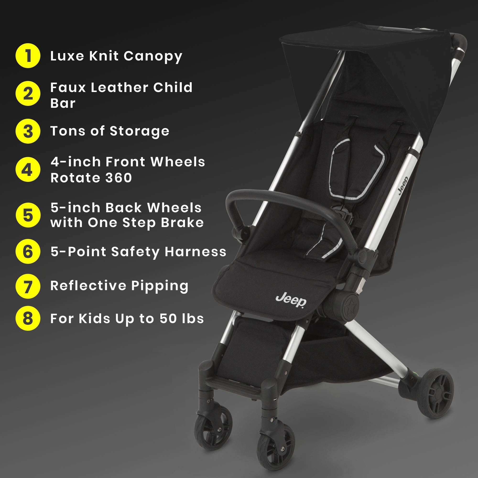 Jeep Arrow Travel Stroller by Delta Children, Black