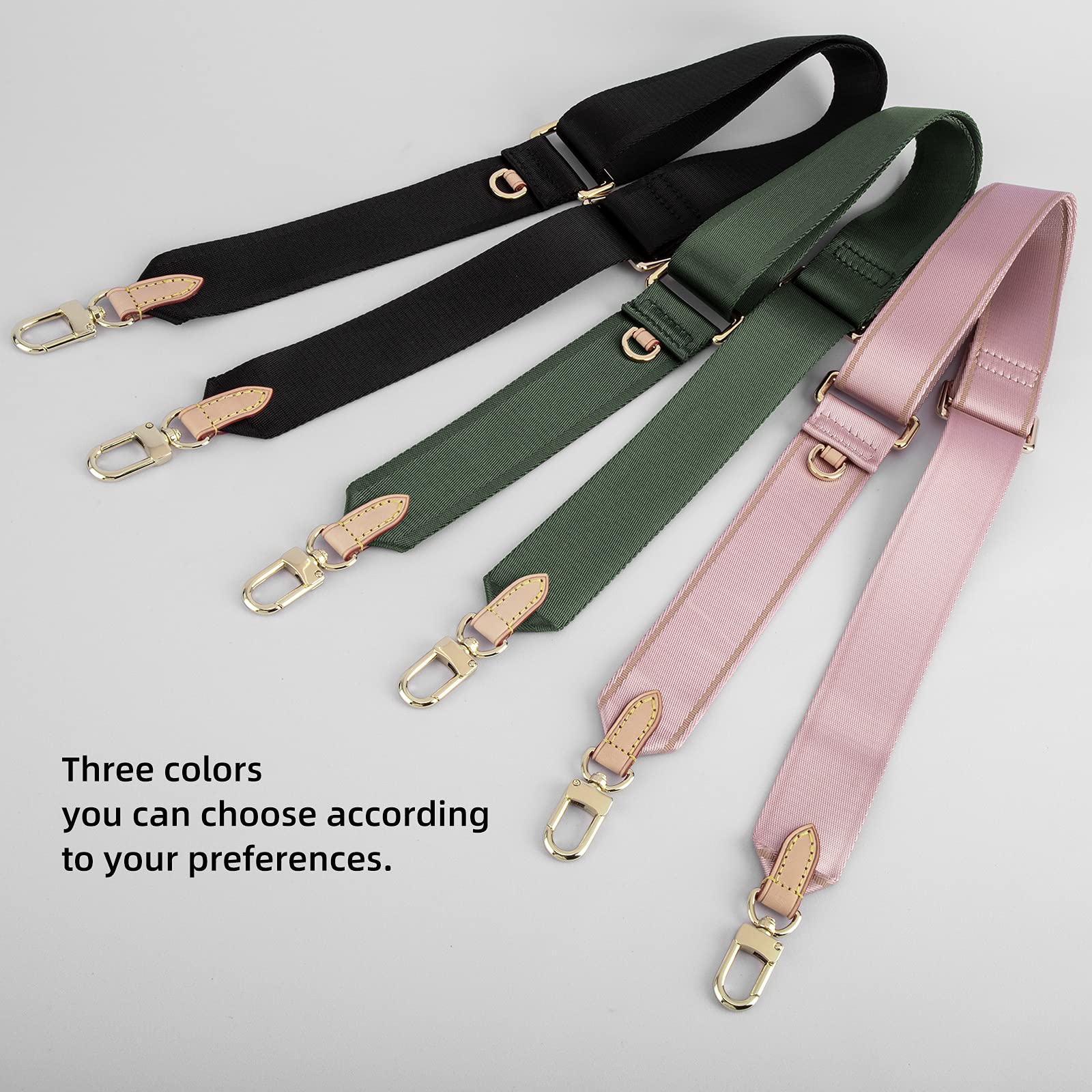LIZHYY Multi Pochette Accessories Strap for LV Crossbody Shoulder Multi Purpose Strap Canvas Stripes (pink), 31-47in