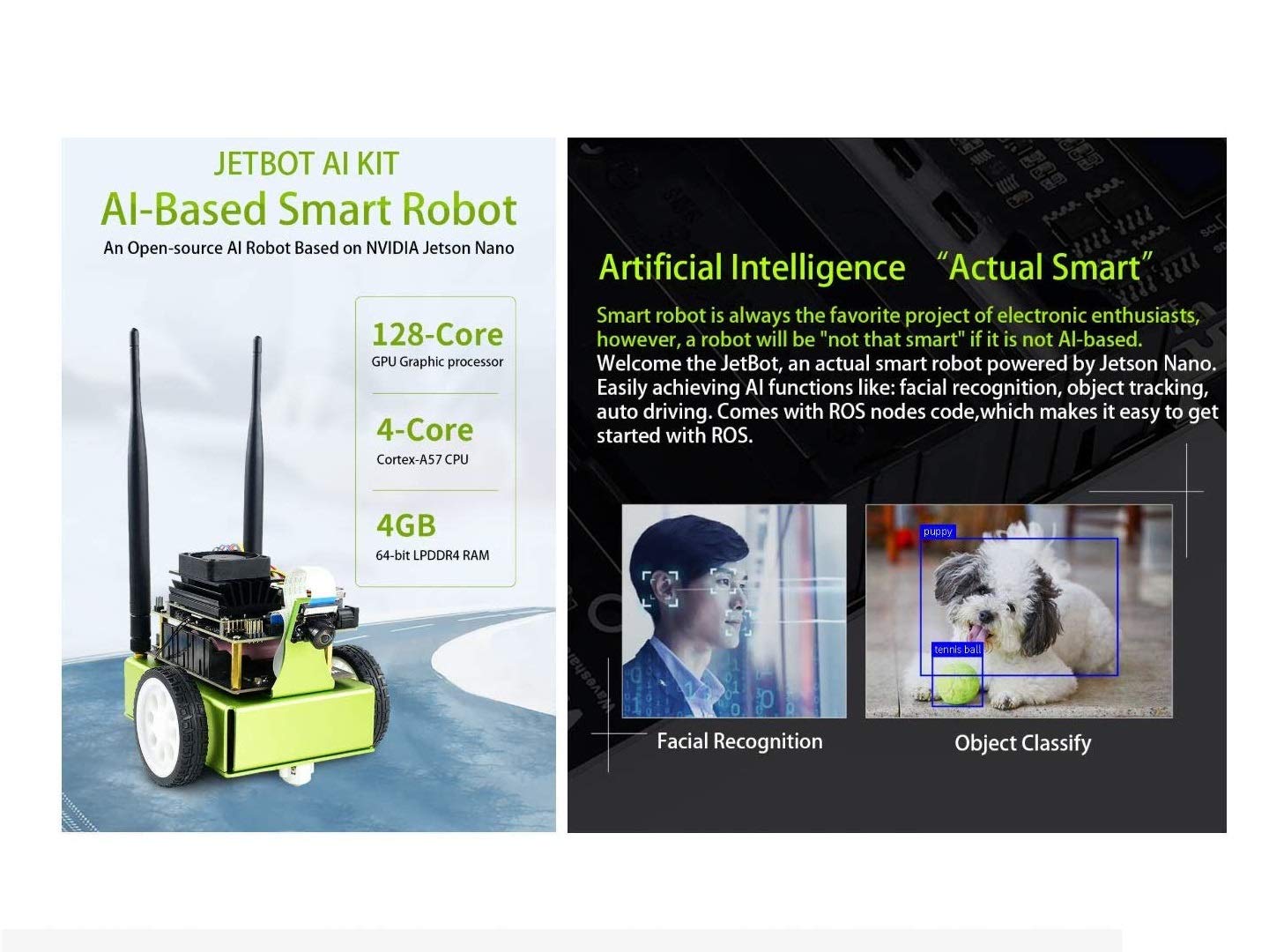 JetBot AI Kit Accessories Add-ons Compatible with NVIDIA Jetson Nano Developer Kit to Build JetBot