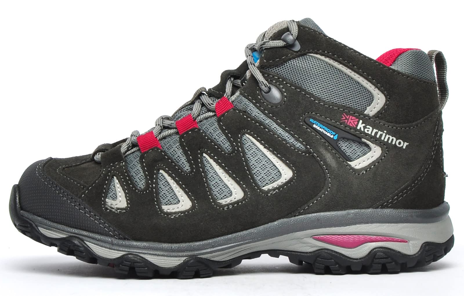 Karrimor Women's Isla Mid Ladies Weathertite High Rise Hiking Boots, Black C Pink, 9.5