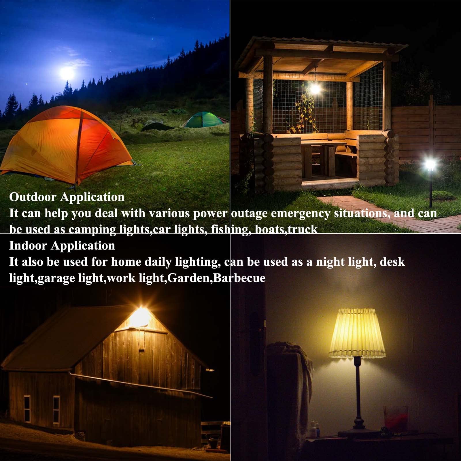 Taysing USB Rechargeable Light Bulbs with Remote Dimmable Timing 3000mAh Rechargeable Battery Portable LED Tent Light Bulbs for Home Emergency Camping Tent Hiking Hurricane Outage (Soft White 1 Pack)