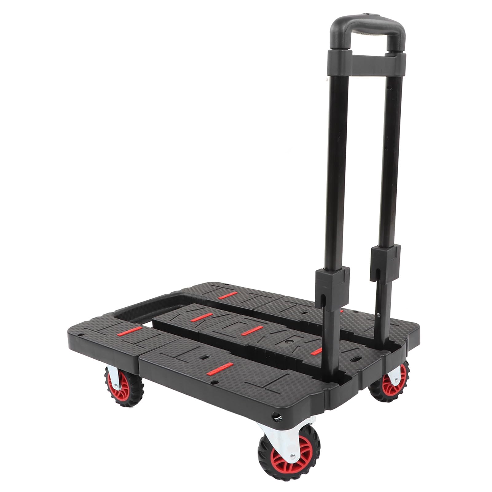 Portable Dolly Cart with Rubber Wheels, Retractable Handle, 264lbs Capacity for Transportation Luggage Mobile Travel Office Use