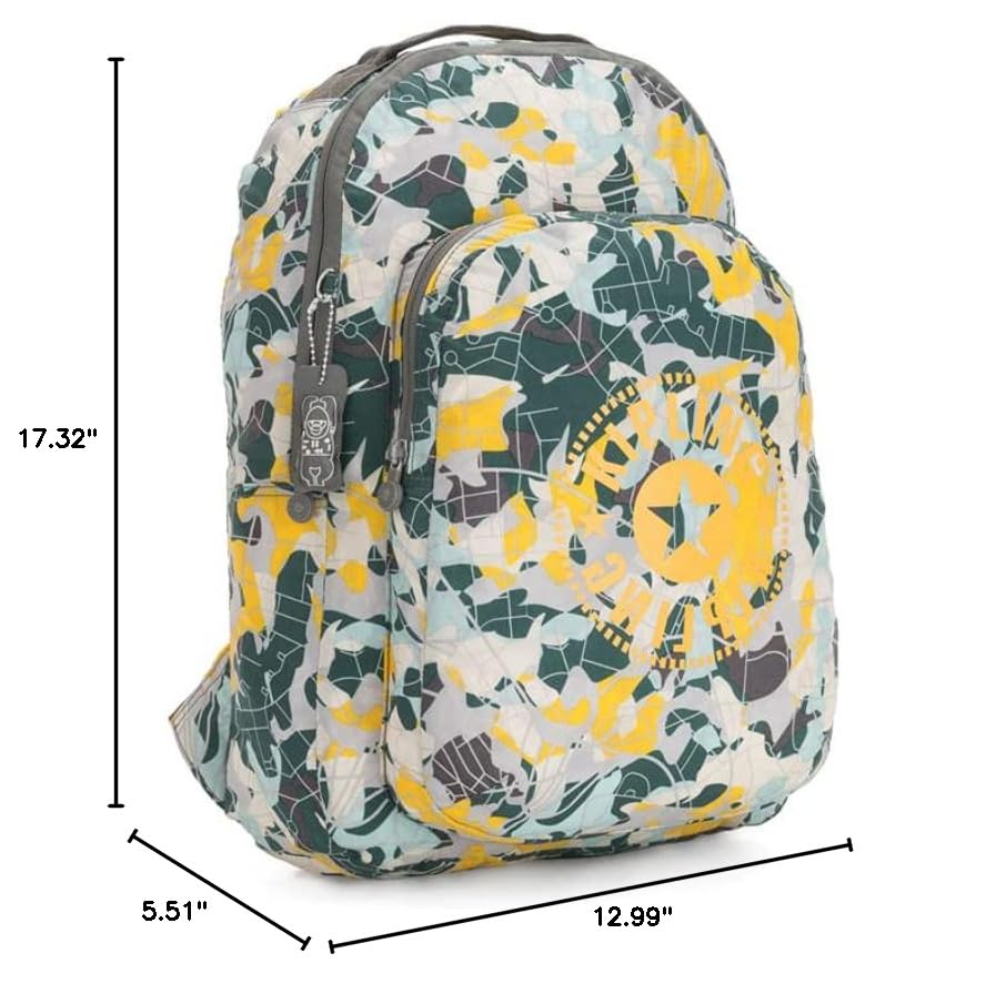 Kipling Women's Backpack, Multicolour (Camo Map), 33x44x14 Centimeters (B x H x T)