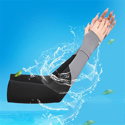 Men's and Women's Stitching Lengthened Outdoor Arm Guard Sleeve Ice Sleeve Summer Ice Silk Sleeve Sleeve (Color : A, Size : One Size)