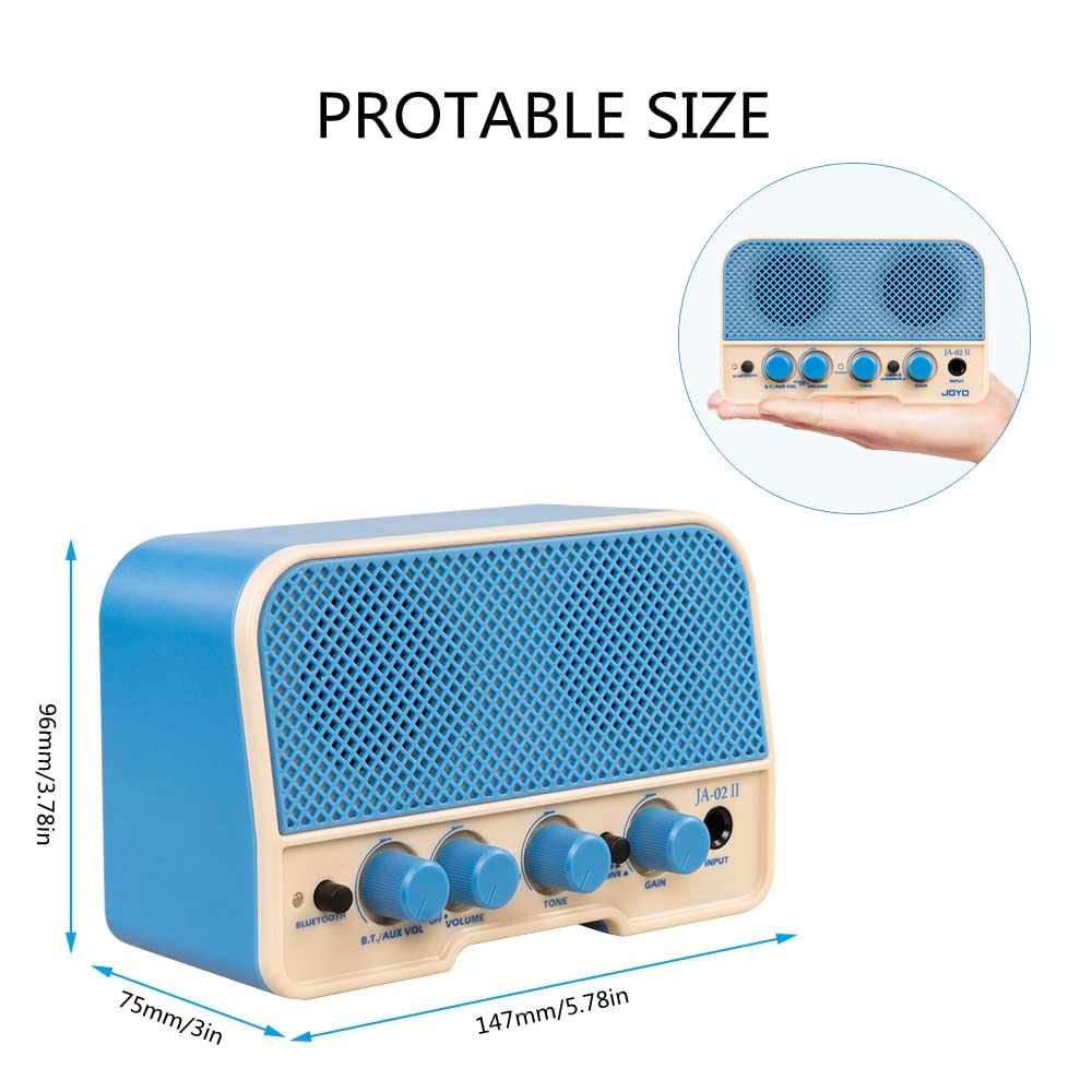 Portable Electric Guitar Amp Wireless Guitar System 5W Mini Practice Guitar Amp 2.4GHz Guitar Transmitter Receiver Built-in Rechargeable