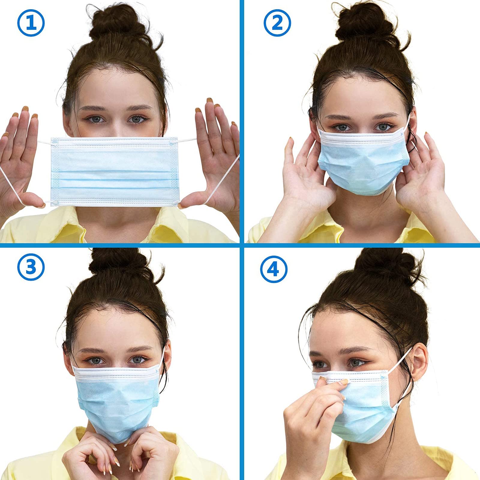 Kids Disposable Face Masks, 100 Pack Kids Masks Disposable, Kids Face Mask Childrens Disposable Face Mask (Colorful)