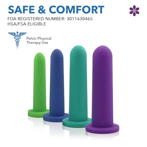 Intimate Rose Large 4-Pack Silicone Dilators for Women & Men, Sizes 5-8