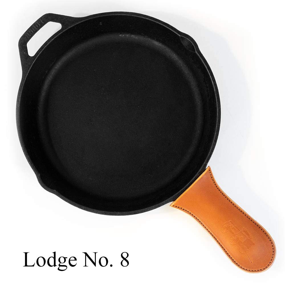Leather Cast Iron Handle Cover - Extra Thick, Easy to Grip, Heat Resistant, Cast Iron Pot Holders - Best Skillet Handle Cover Works with Vintage Skillets, Lodge, Lancaster and More - Made in The USA