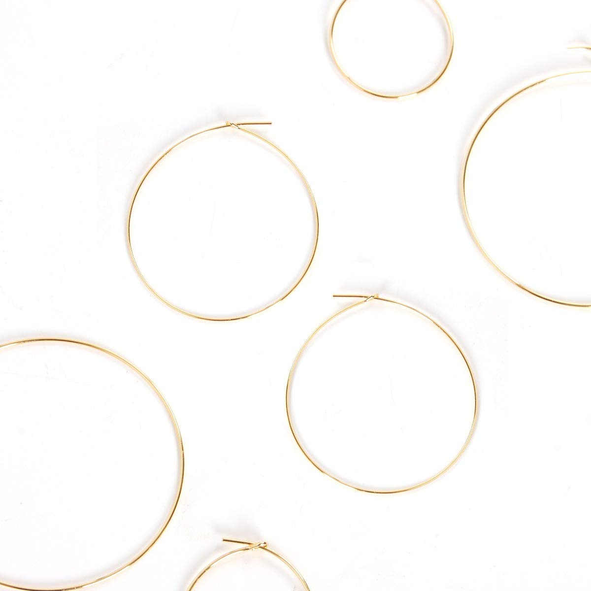 Humble Chic Thin Hoop Earrings for Women - Hypoallergenic Lightweight Wire Threader Loop Drop Dangles, Safe for Sensitive Ears, 18K Yellow - 1.5 inch