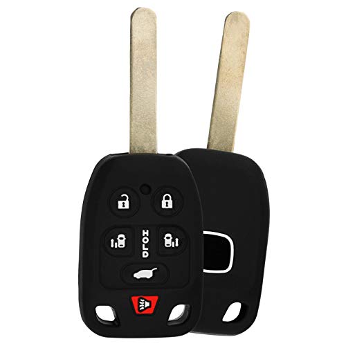 KeyGuardz Keyless Remote Car Key Fob Outer Shell Cover Soft Rubber Case 6 Button for Honda Odyssey N5F-A04TAA (Pack of 2)