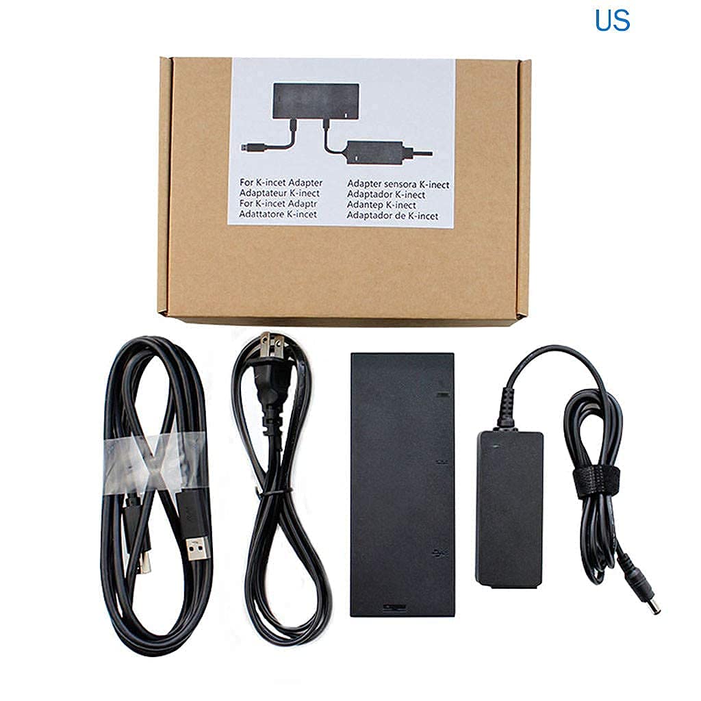 Kinect Adapter for Xbox One S /Xbox One X and PC Windows 8/8.1/10, Kinect 2.0 Sensor Power Supply AC Adapter Replacement Kit,USB 3.0 Windows PC Interactive APP Program Development