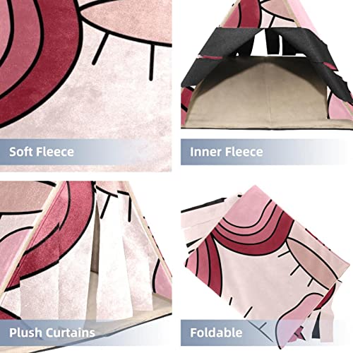 Y-DSIWX Guinea Pig House Bed, Rabbit Large Hideout, Small Animals Nest Hamster Cage Habitats Girl Pink Abstract