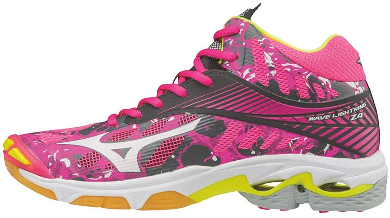 Mizuno Wave Lightning Z4 Mid Volleyball Shoes (Women's Size 6) Pink/Grey