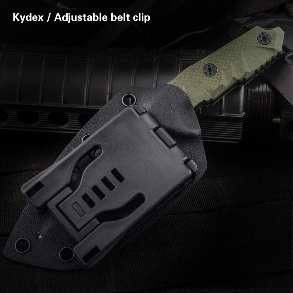 HX OUTDOORS - Small fixed blade Tanto knives with Kydex sheath made D2 Steel and G10 Handle