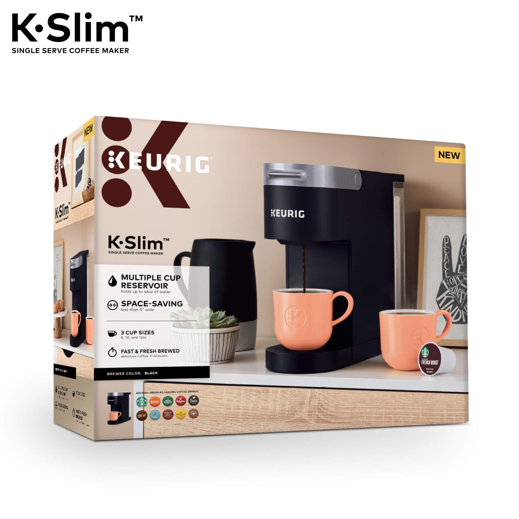Keurig K-Slim Maker with Newman's Own Organics Newman's Special Blend, 32 Count