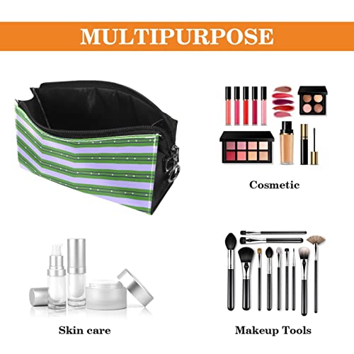 TBOUOBT Cosmetic Travel Bags, Makeup Case, Makeup Bag for Toiletries, green purple stripe