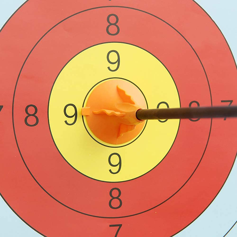 Huntingdoor Archery Suction Cup Arrows Fiberglass Fletched Vanes with Safe Fixed Suction Cup for Kids Youth Beginner for Target Practice Game 6 Pack