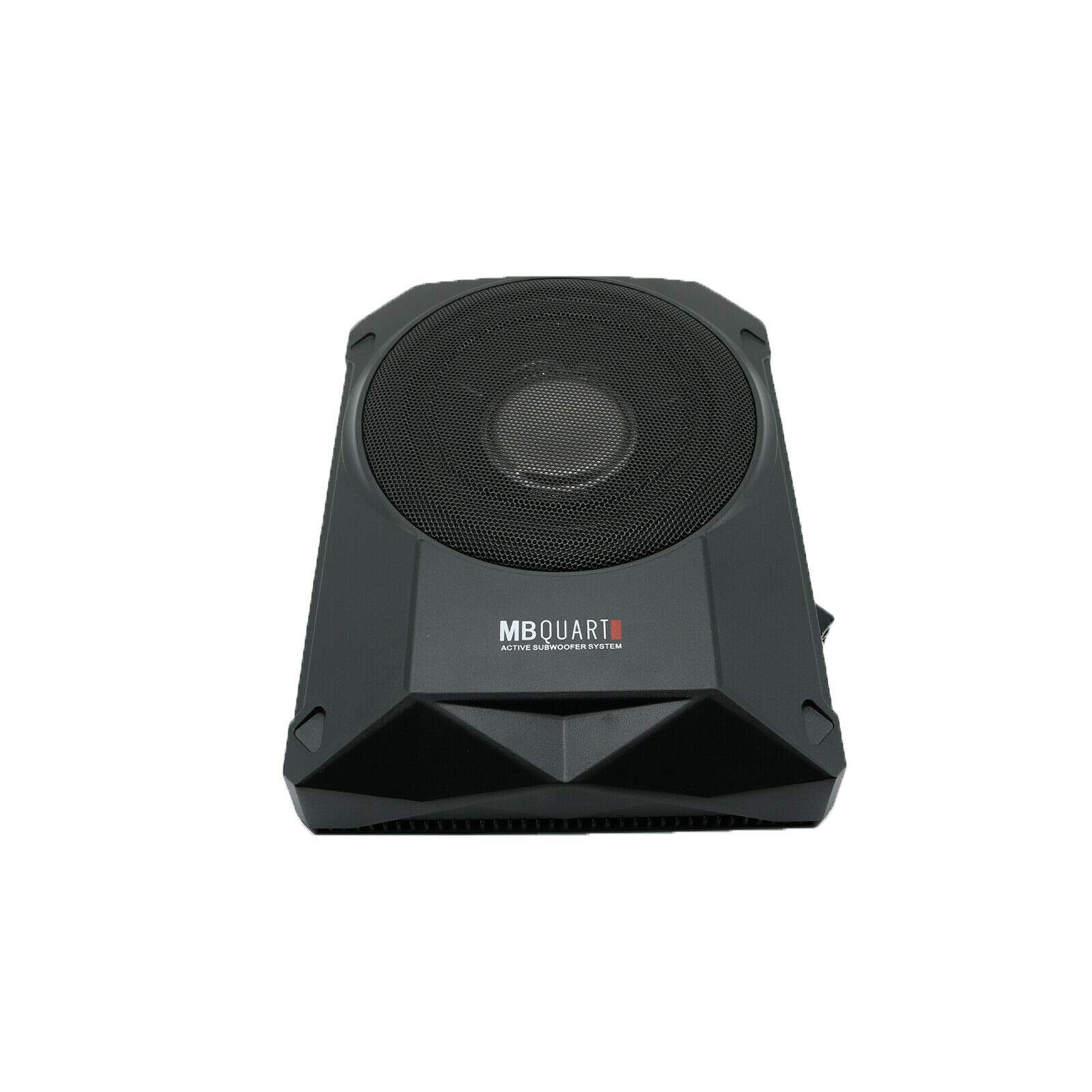 MB Quart RW-110A 800W Reference Series 10'' Slim Low Profile Compact Under-Seat 4-Ohm Active Powered Subwoofer Enclosure with Built in Amplifier for Car RV ATV - 3rd Gen, Black