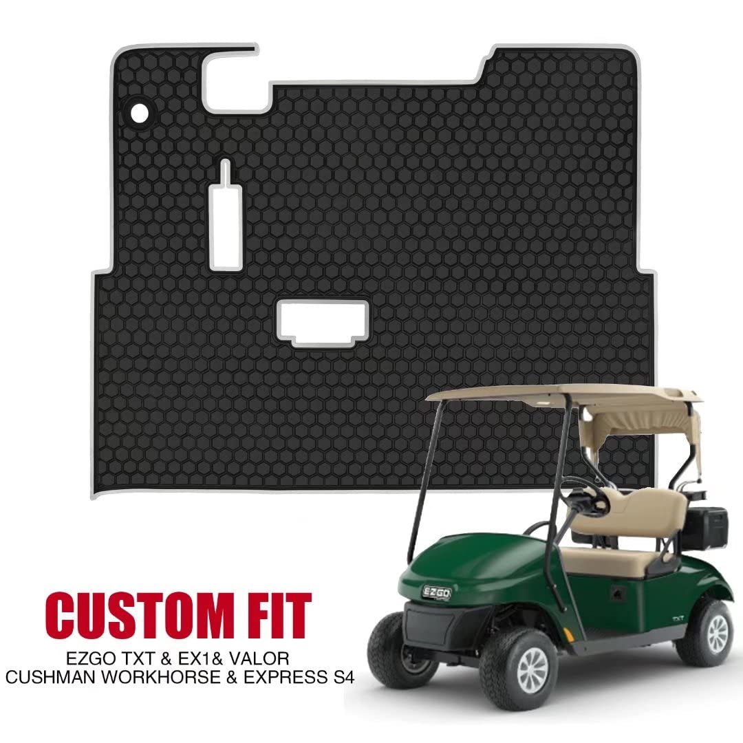 Matericuo Golf Cart Floor Liner Mat Full Coverage Custom Fit for EZGO TXT (1994-2024),Express S4 (2012-2020),Cushman Workhorse,EX1 (2020),Valor,Navitas,some Star Carts Grey