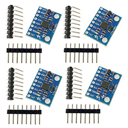 JZK 4 x GY-521 MPU-6050 6DOF Module 3 axis Gyroscope 3 axis Accelerometer for Raspberry Pi and Arduino Projects