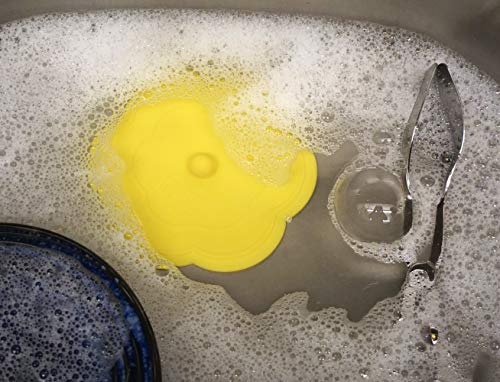 RSVP International Yellow Silicone Flower Kitchen Stopper, 6" | Sink Plug | Water-Tight Seal | Durable Silicone Withstands Hot Water | Dishwasher Safe