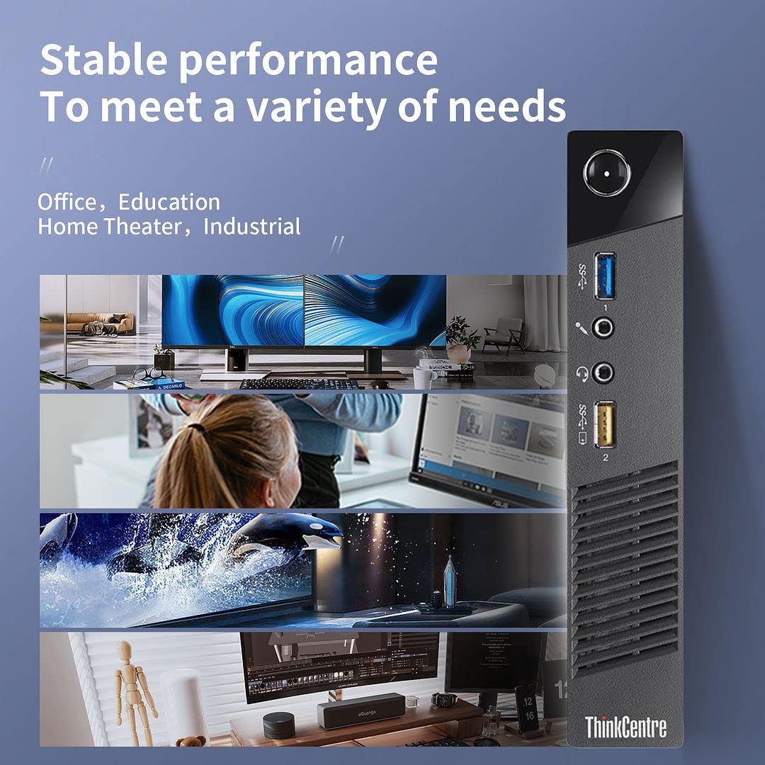 Lenovo Desktop Computer Tiny Micro PC with 22" Monitor,16GB RAM, New 2TB SSD, WiFi Bluetooth, RGB Keyboard Mouse, Windows 10 Pro (Renewed)