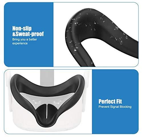 Liphontcta Touch Controller Grips Cover Skin for Oculus Quest 2, Accessories with VR Silicone Face Mask Pad, Adjustable Knuckle Straps, Lens Protective Cover, Accessories Set for Oculus Quest2