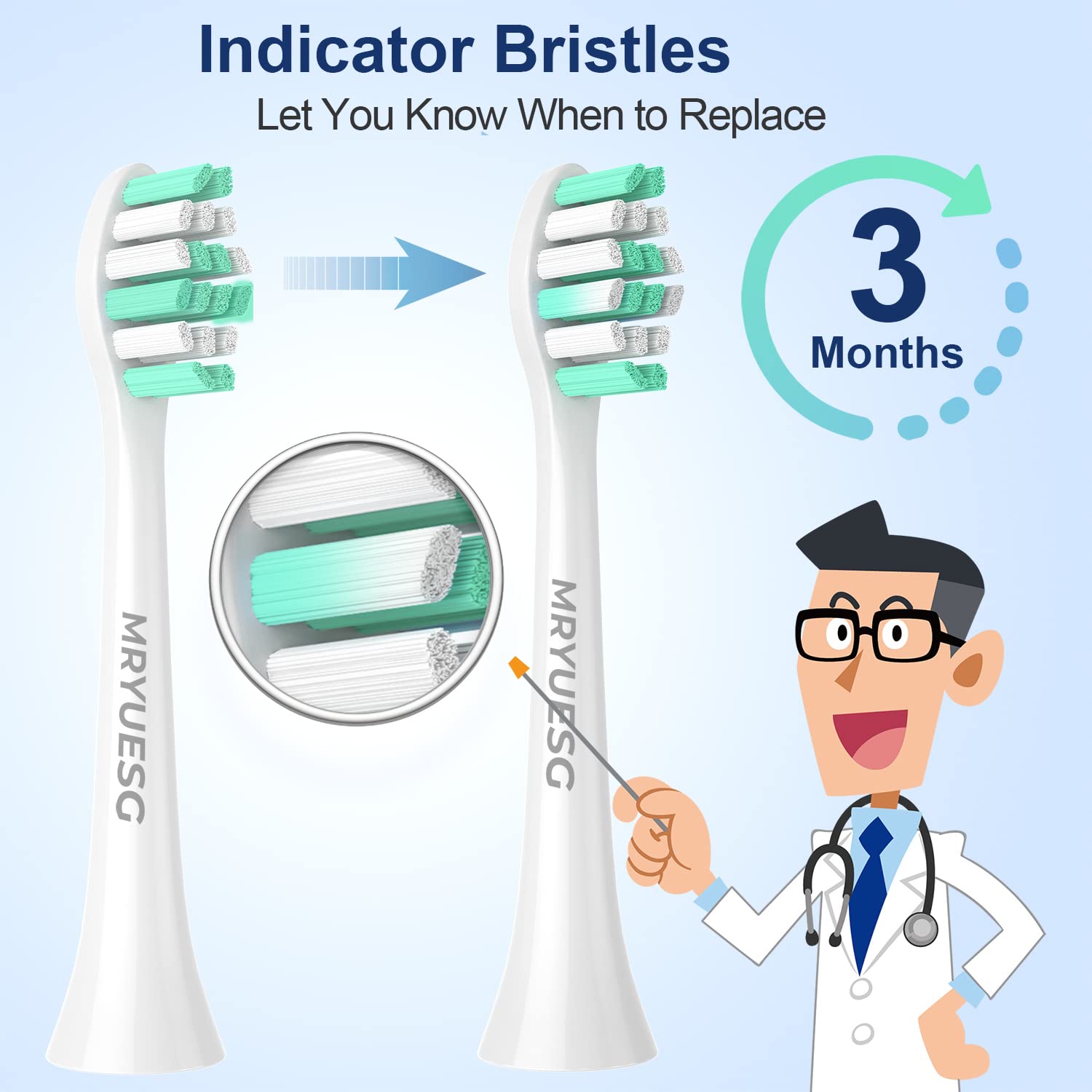 MRYUESG Toothbrush Replacement Heads Compatible with Philips Sonicare, 10 Pack, MRYUESG Electric Brush Head for Phillips C2 4100 Plaque Control