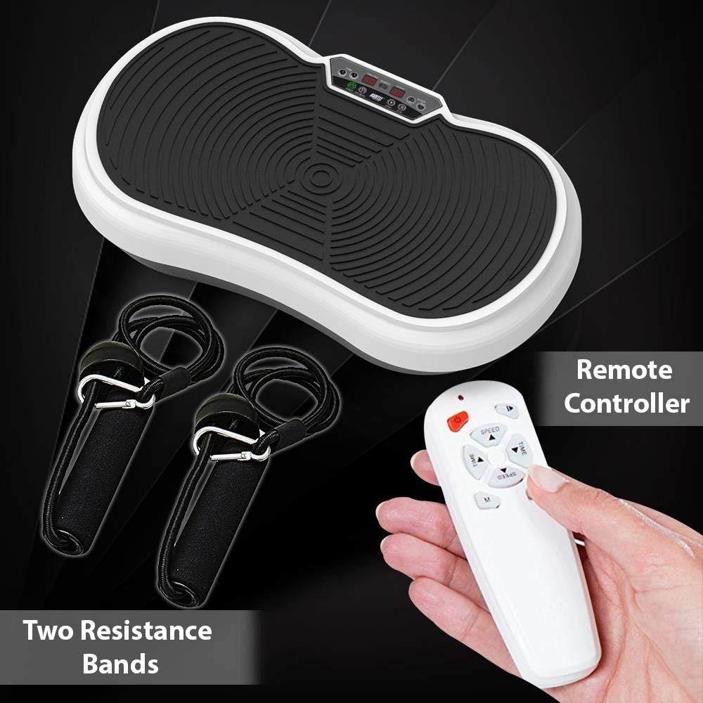 Hurtle Fitness Vibration Platform Workout Machine | Home Exercise Equipment | Vibration Plate | Balance Your Weight Workout Equipment Includes Remote Control & Balance Straps (Renewed)
