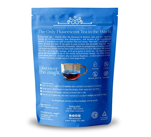 Palo Azul Tea - 15 Pyramid Tea Bags - Organic - Kidneywood - Magiktea