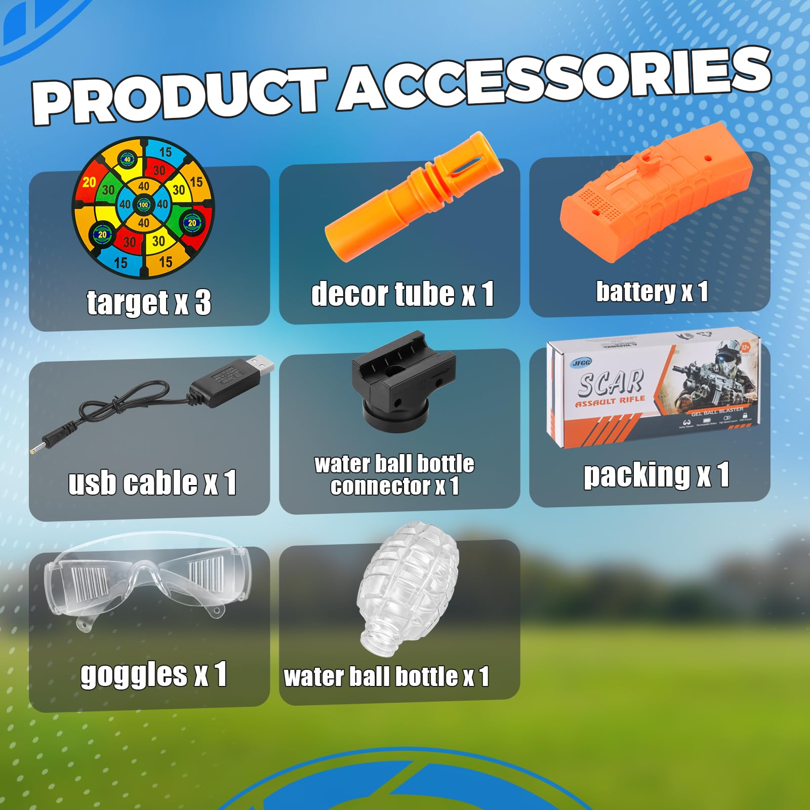 JFGG DIY Assembly Blaster, Christmas &Birthday Gift ldeas for Ages 14+ Year Old (Blue and Black)