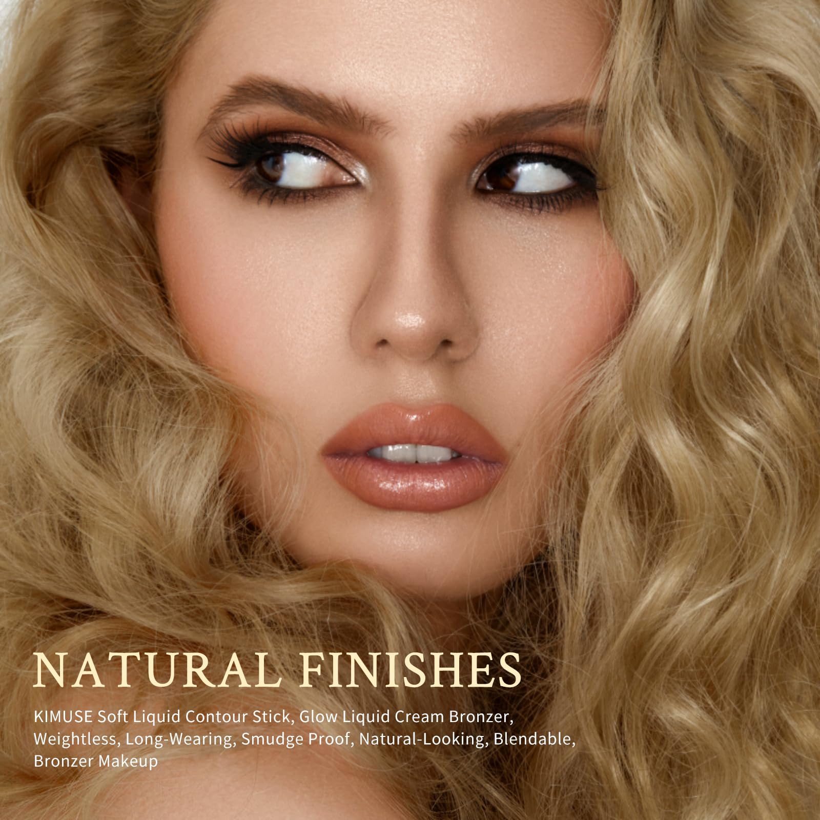 KIMUSE Soft Liquid Contour Stick, Glow Liquid Cream Bronzer, Weightless, Long-Wearing, Smudge Proof, Natural-Looking, Blendable, Bronzer Makeup