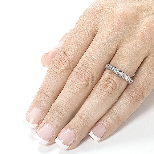 Kobelli Round-cut Diamond Wedding Band 1/5 Carat (ctw) in 14k White Gold, Size 10.5, White Gold