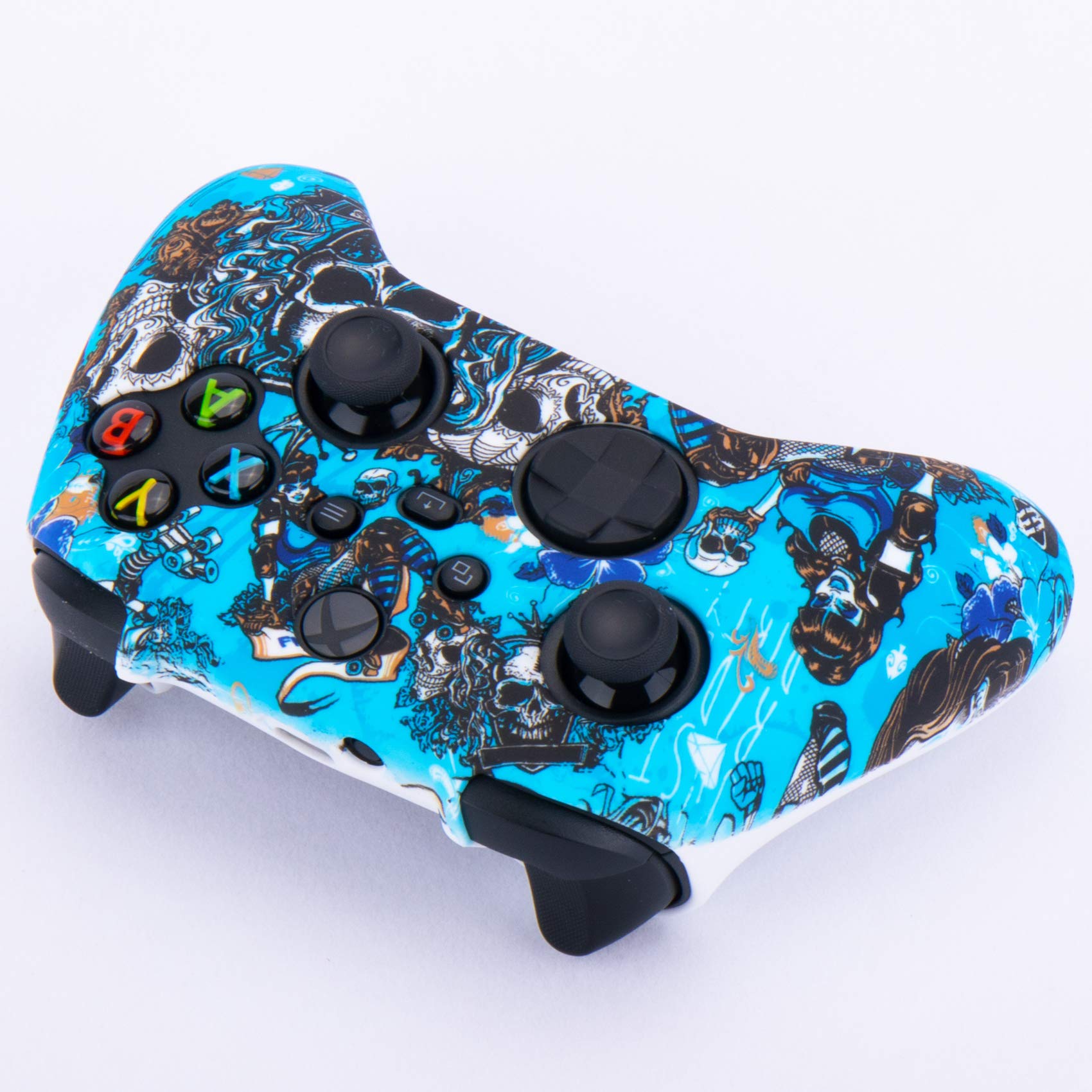 MXRC Silicone Rubber Printing Cover Skin Case x 1 Anti-Slip Customize for Xbox Series X/S Controller x 2(Witch Pack) + Thumb Grips x 8