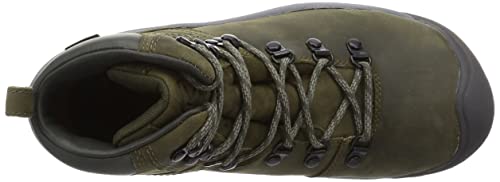KEEN Men's Pyrenees Mid Height Waterproof Hiking Boots, Dark Olive/Forest Night, 9.5