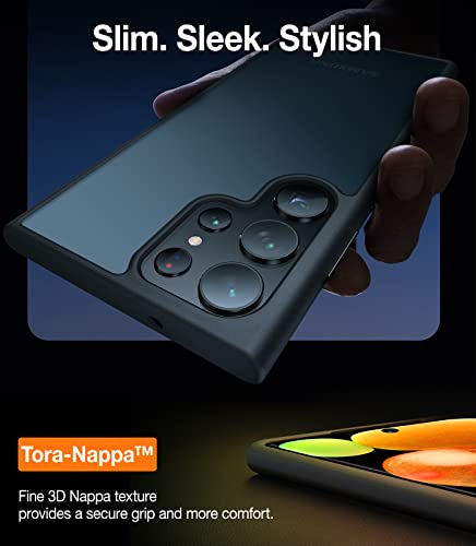 TORRAS Shockproof Designed for Samsung Galaxy S23 Ultra Case 6.8'',Military Grade Drop Tested, Protective Hard Semi-Clear Back Thin Slim Galaxy S23 Ultra Case 2023, Phantom Black-Guardian Series