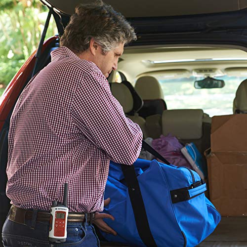 Motorola Solutions, Portable FRS, T482, Talkabout, Two-Way Radios, Red Cross, Emergency Preparedness, Rechargeable, 22 Channel, 35 Mile, White W/Red, 2 Pack