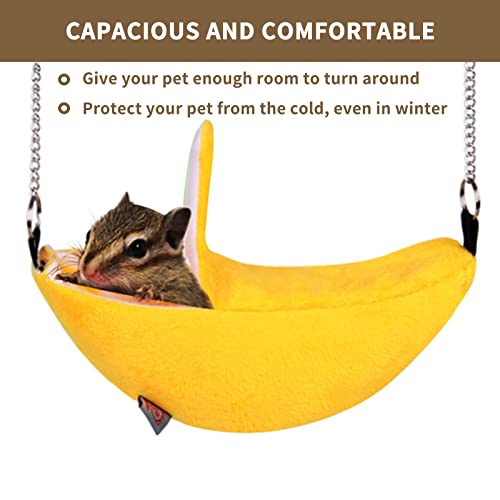 YAFIYGI 2Pack Rat Hammock for Cage Hamster Soft Bed Small Pet House Animals Warm Squirrel Hedgehog Guinea Pig Bed House for Mouse, Chinchilla, Rat, Gerbil and Dwarf Hamster(Yellow+Green