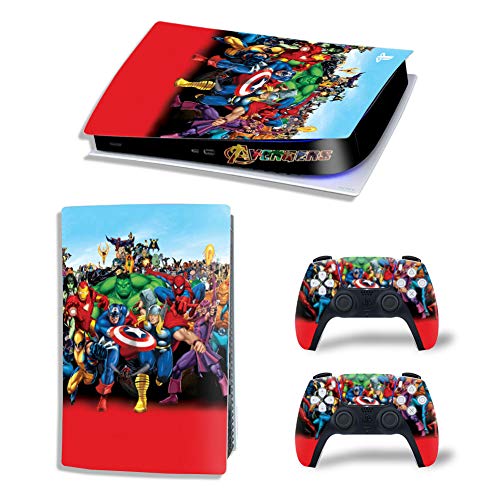 Mmoptop PS5 Skin for Playstation 5 Disc Version Console and Controller Vinyl Cover Skins Wrap - Super Hero