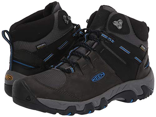 KEEN Men's Steens MID WP Hiking Boot, Black, 8.5