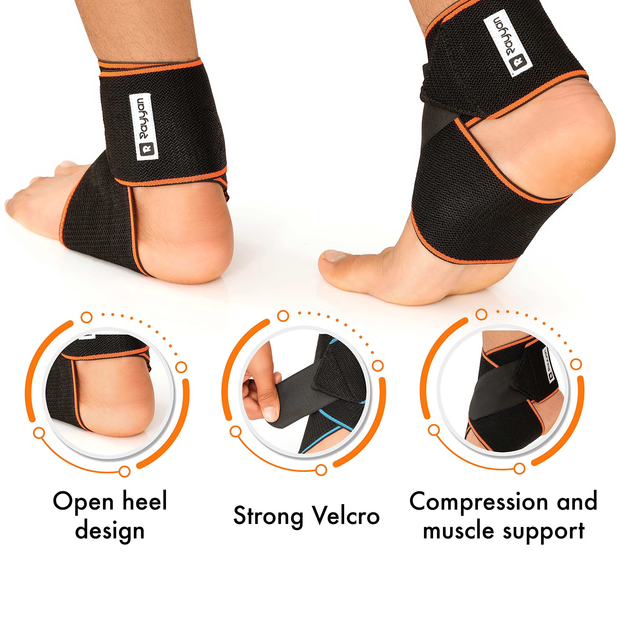 Rayyan Adjustable Ankle Strap Ankle Wrap Brace Compression for Sports Healing Sprained Ankle, Tendon, Achilles Men & Women (1, Sea blue)
