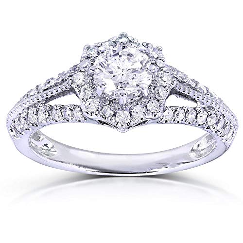 Kobelli Vintage Style Diamond Engagement Ring 7/8 CTW in 14k White Gold, Size 8