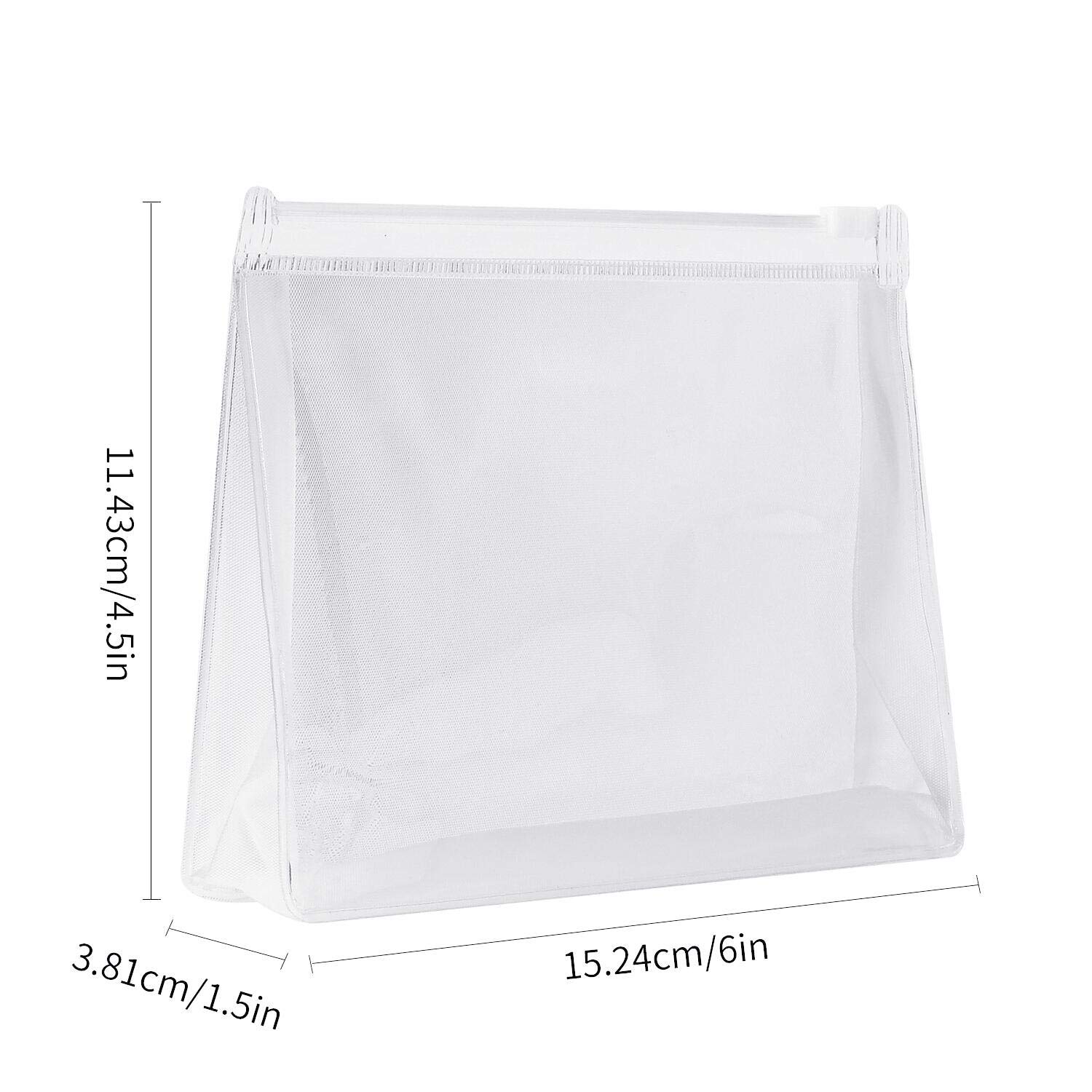 JIAKAI 12pcs Mini Small PVC Transparent Plastic Cosmetic Organizer Bag Pouch With Zipper Closure for Vacation Travel, Bathroom and Organizing Makeup Bag