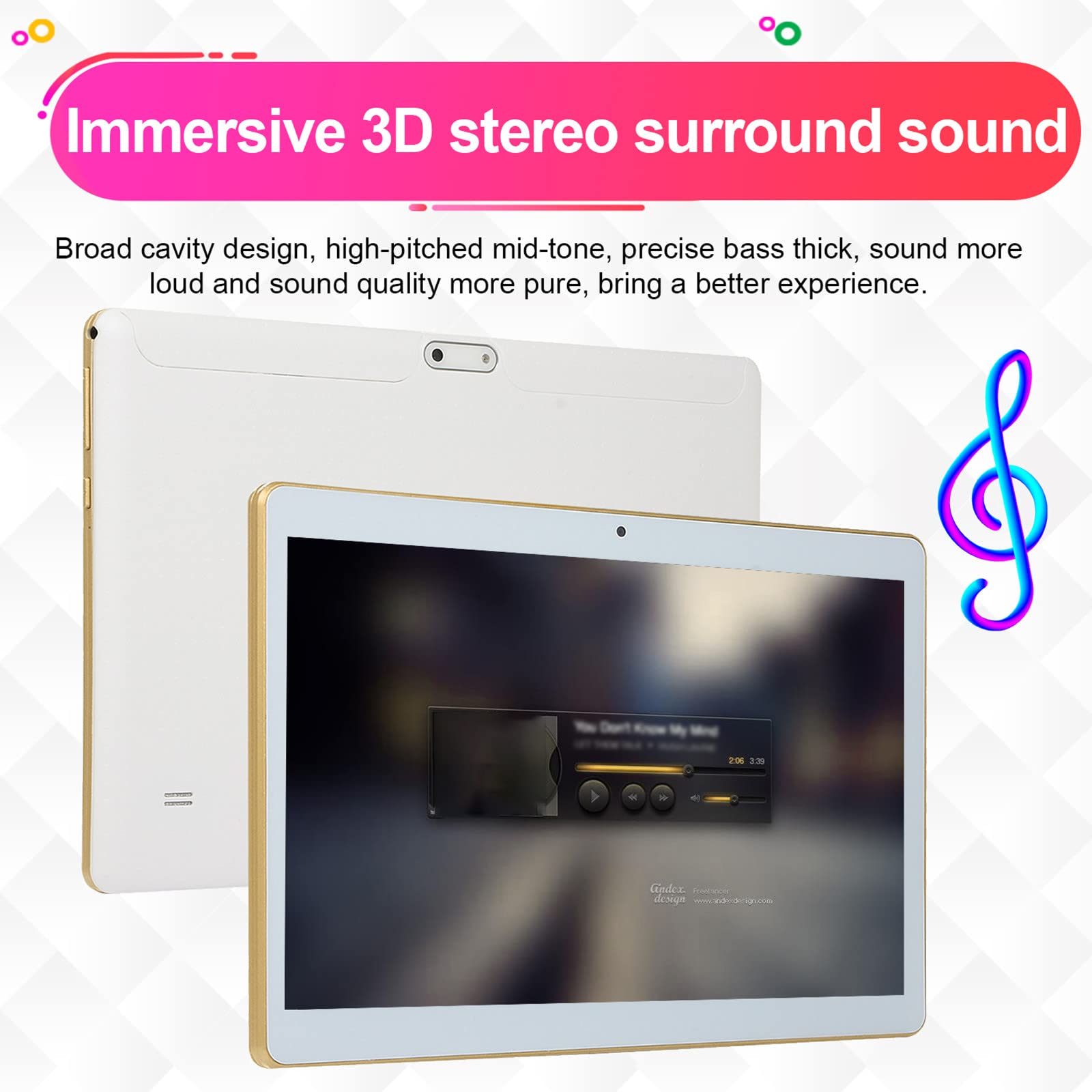 Tablet Android 5.1 Operating System 10.1-inch HD Display Octa Core Processor 1GB RAM and 16GB ROM TF Expansion Support Built-in WiFi Bluetooth GPS Tablet , Gift for Family (Black)