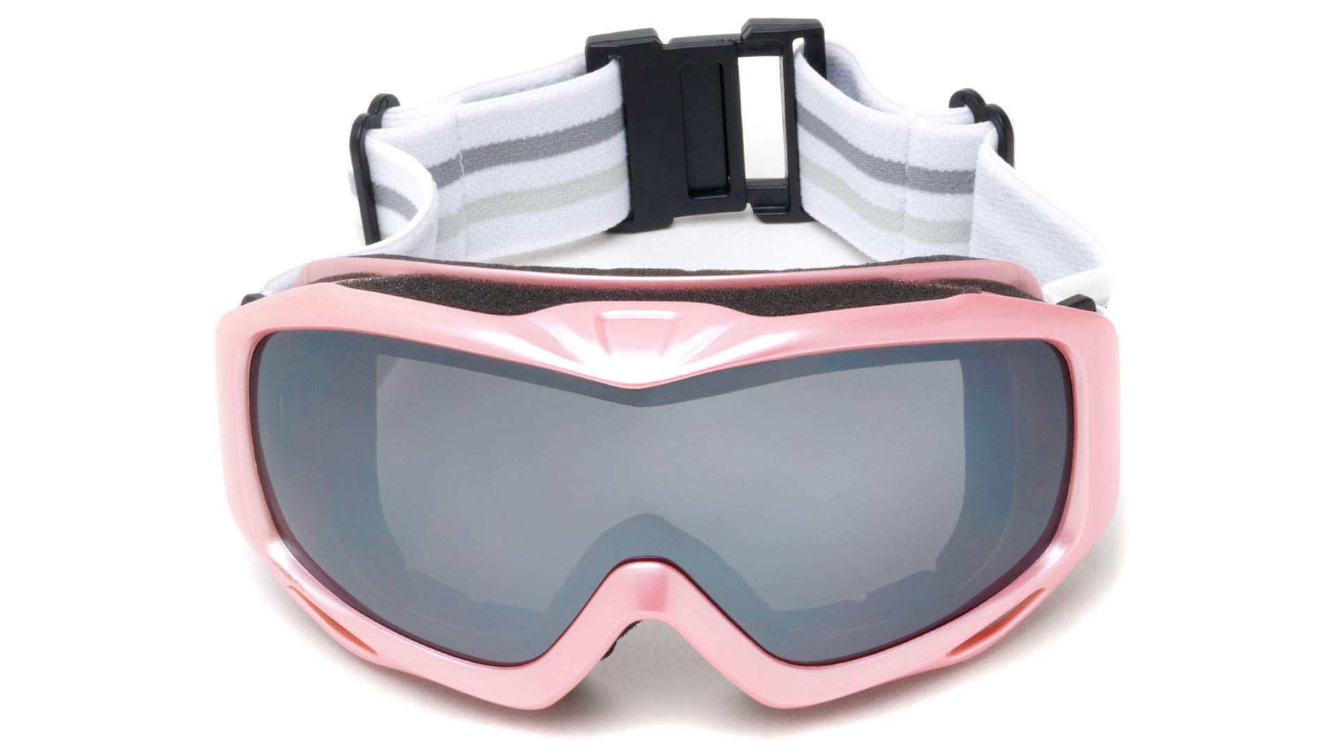 Khan Retro Pink - Adjustable Snow Goggles for winter skiing and snowboard with 100% UV Protection. One size fits all.