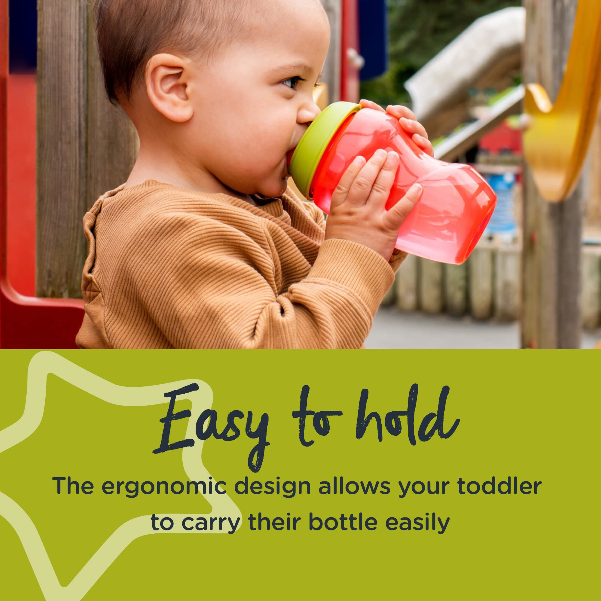 Tommee Tippee Sippee Cup, Water Bottle for Toddlers, Spill-Proof, BPA Free, 10oz, 9+ months, Pack of 3, Red, Blue and Green