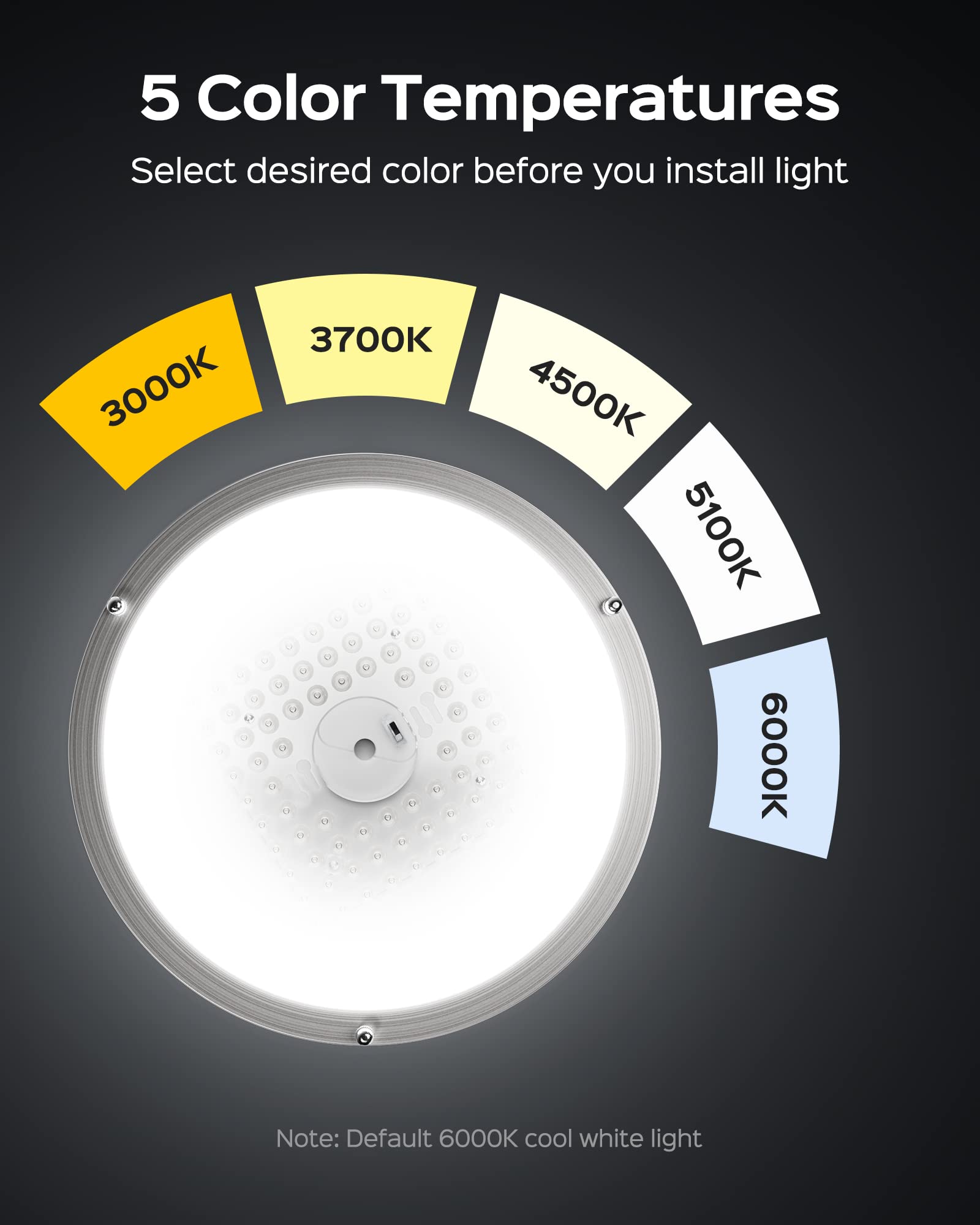JACKYLED 13 Inch Flush Mount Ceiling Light, Brushed Nickel Ceiling Light Fixture, 3000K/3700K/4500K/5100K/6000K Dimmable Lighting for Bathroom Bedroom Kitchen Stairwell, 36W, 2 Pack